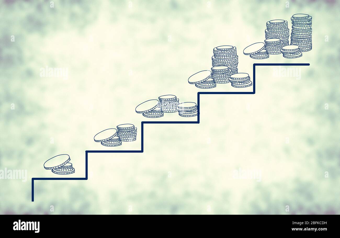 Money concept. Steps with money Stock Photo - Alamy