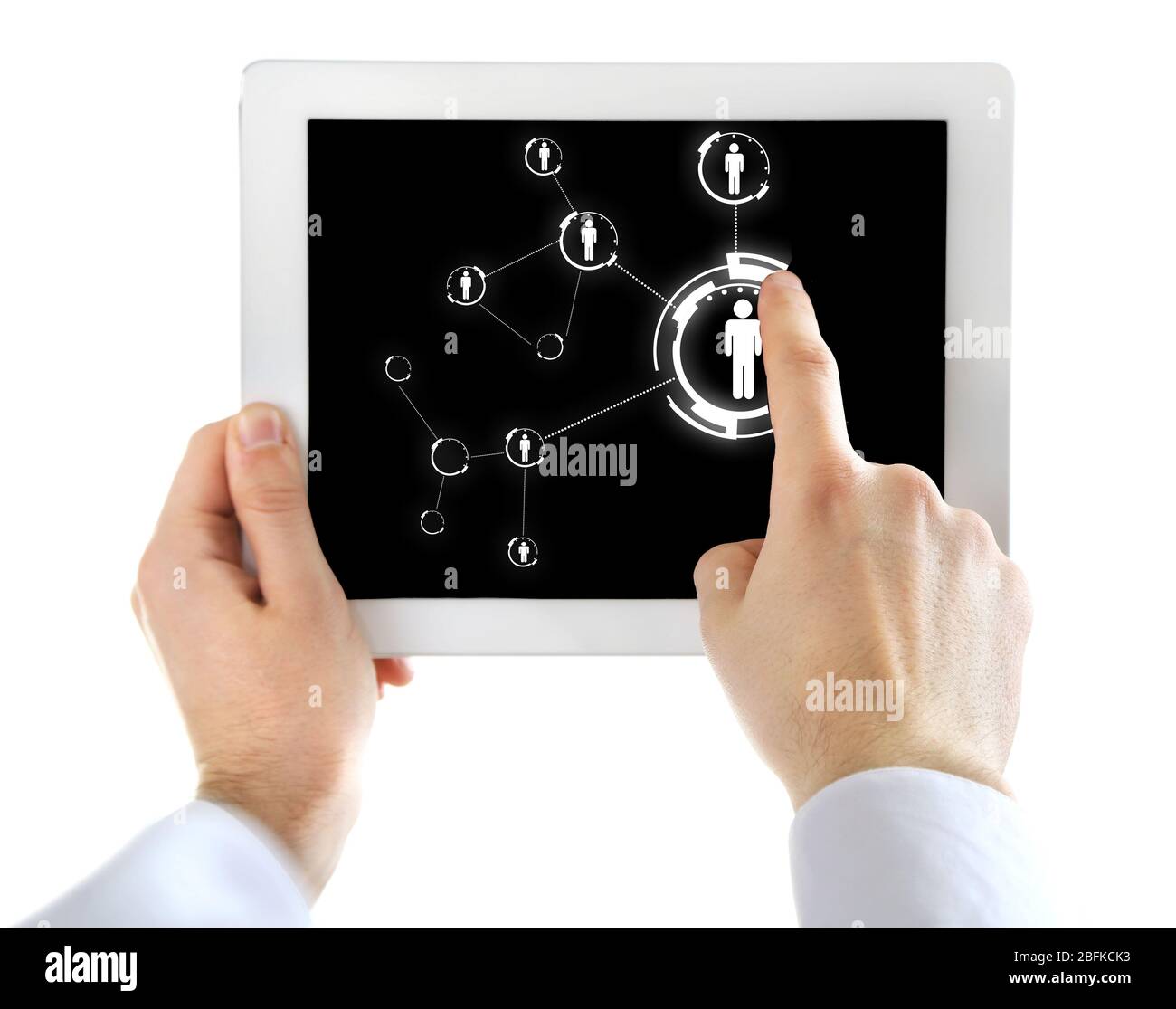 Social media using tablet computer Cut Out Stock Images & Pictures - Alamy