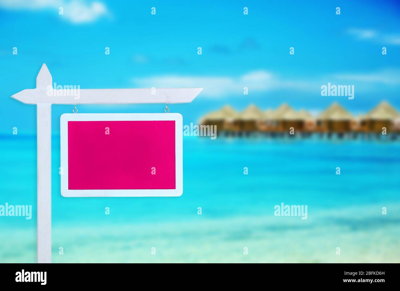 Wooden sign board on nature background Stock Photo - Alamy