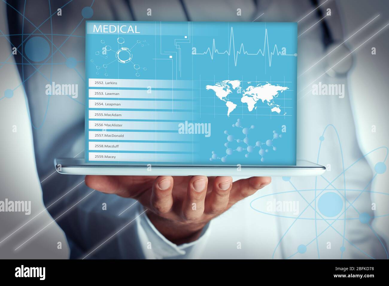 Medicine doctor working with modern computer interface.Modern medical ...
