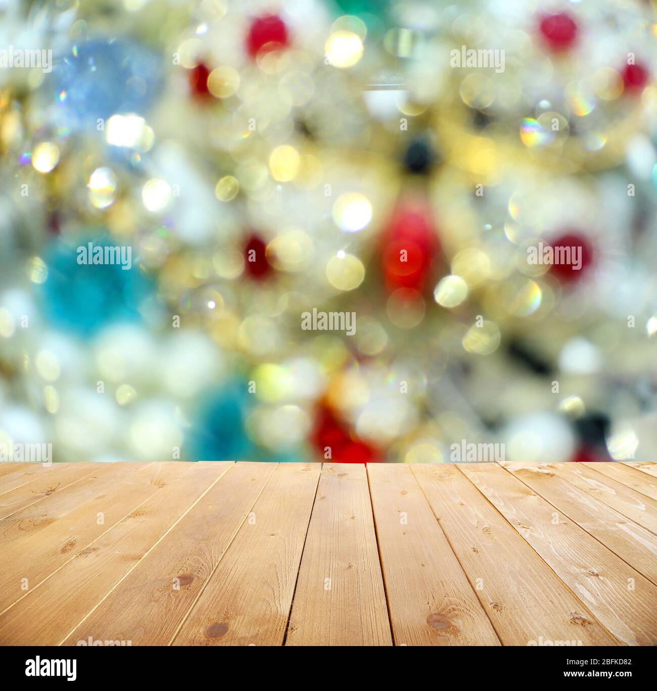 Wooden table with abstract blur background Stock Photo - Alamy