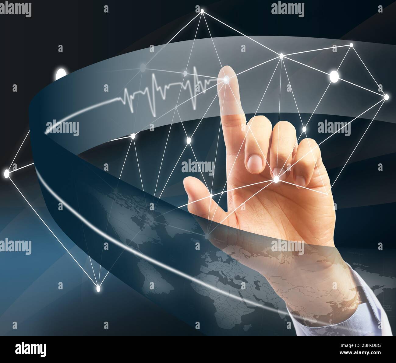 Medicine doctor working with modern computer interface.Modern medical ...