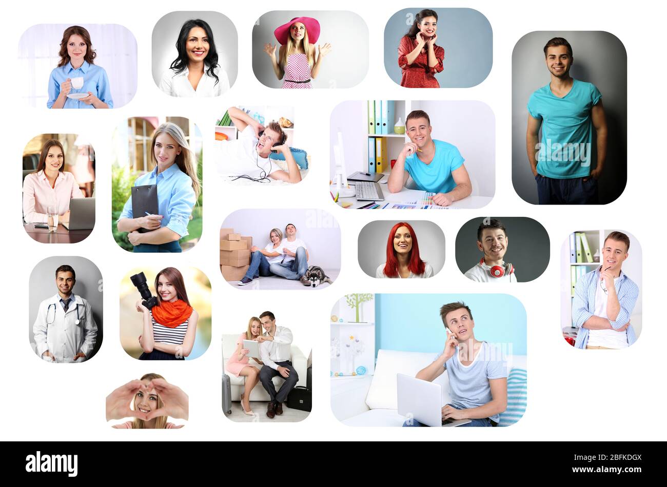 Collage of different people Stock Photo - Alamy