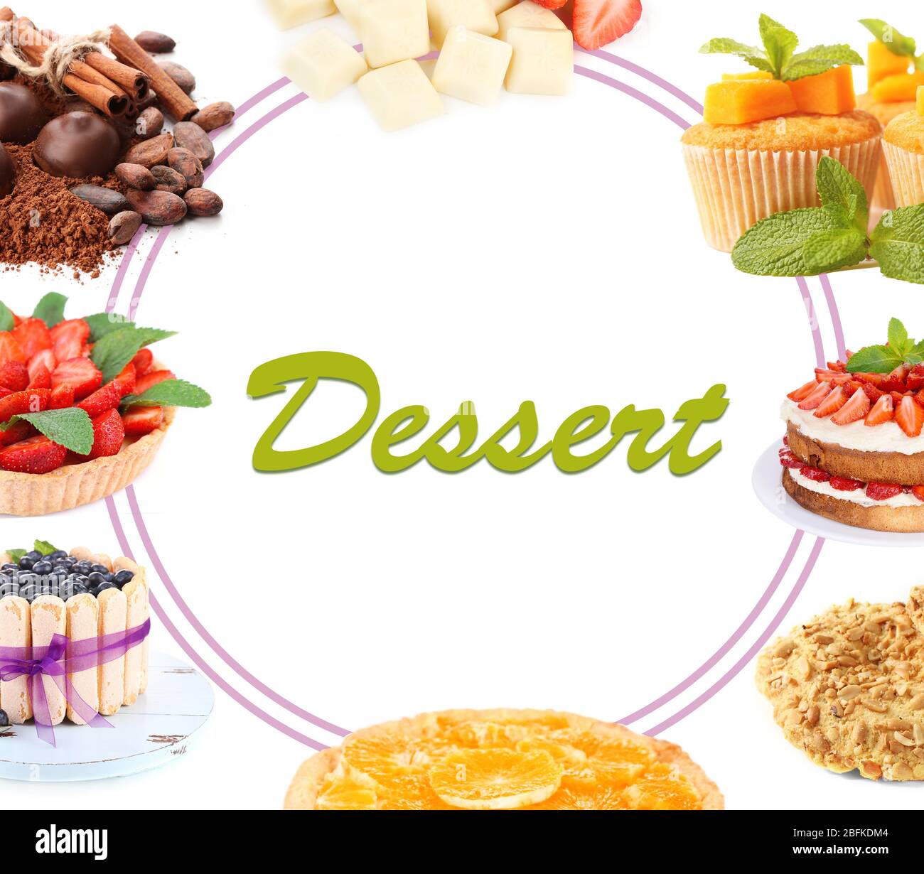 Collage of desserts isolated on white Stock Photo - Alamy