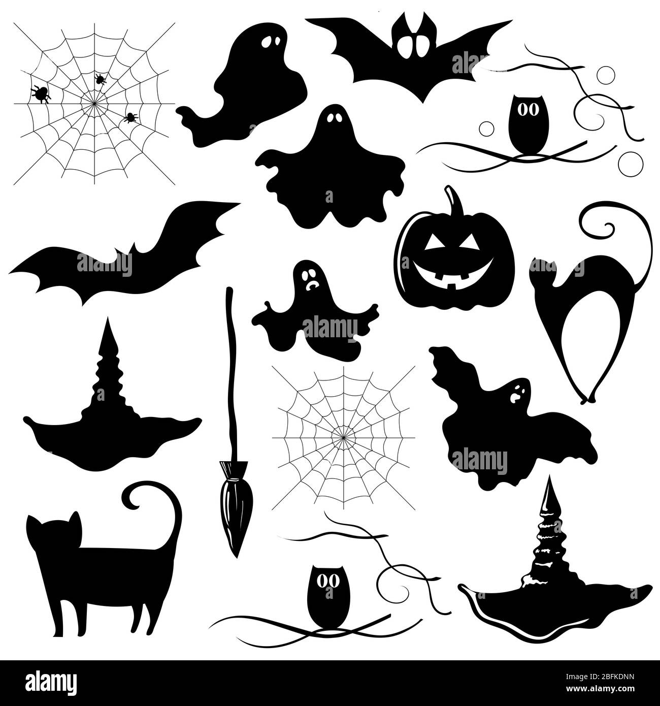 Collection icons halloween on hi-res stock photography and images - Alamy
