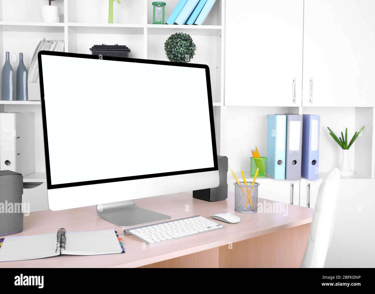 Office workplace with modern computer Stock Photo - Alamy