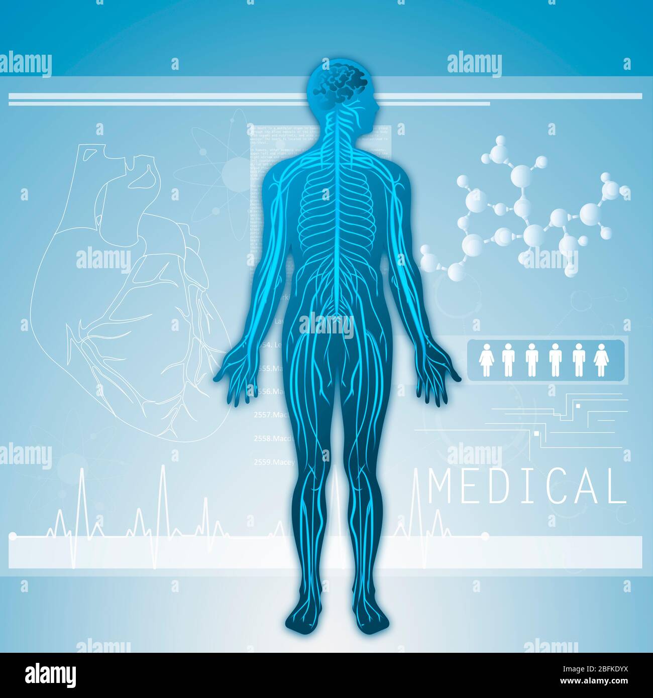 Modern medical computer interface.Medical technologies concept Stock ...