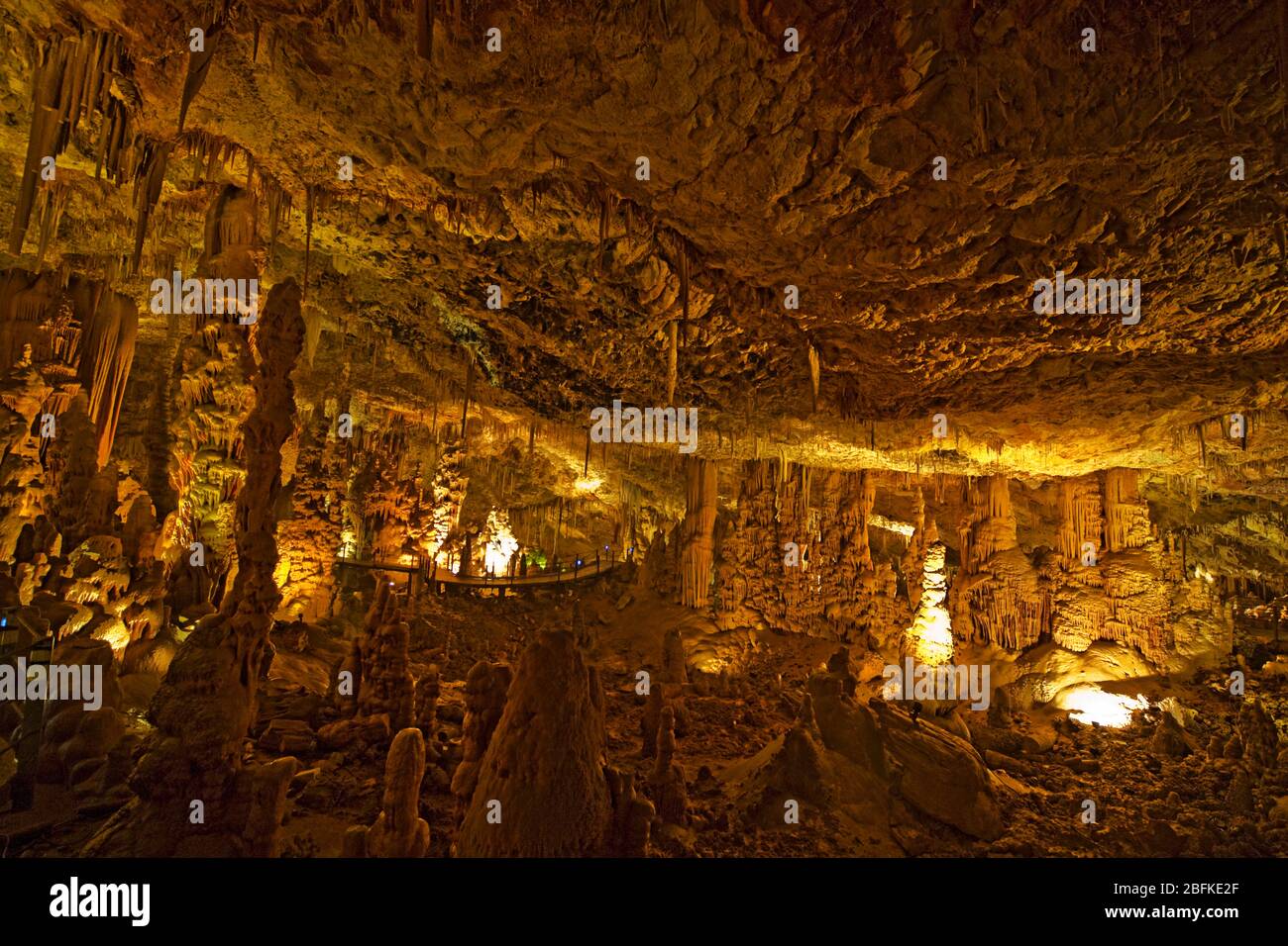 Interior of the Avshalom Stalactite Cave Nature Reserve (also called ...