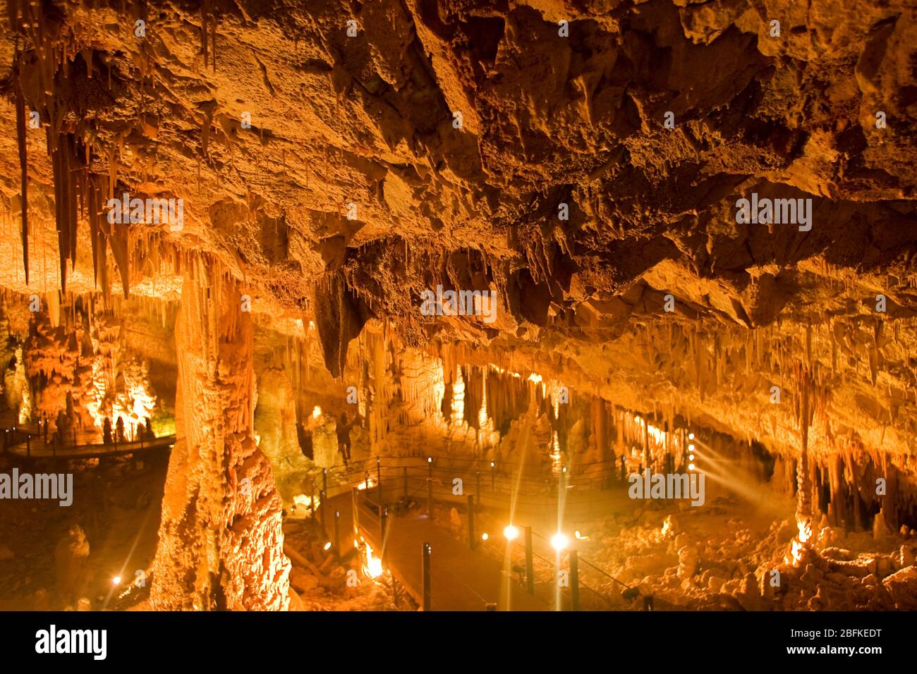Interior of the Avshalom Stalactite Cave Nature Reserve (also called ...