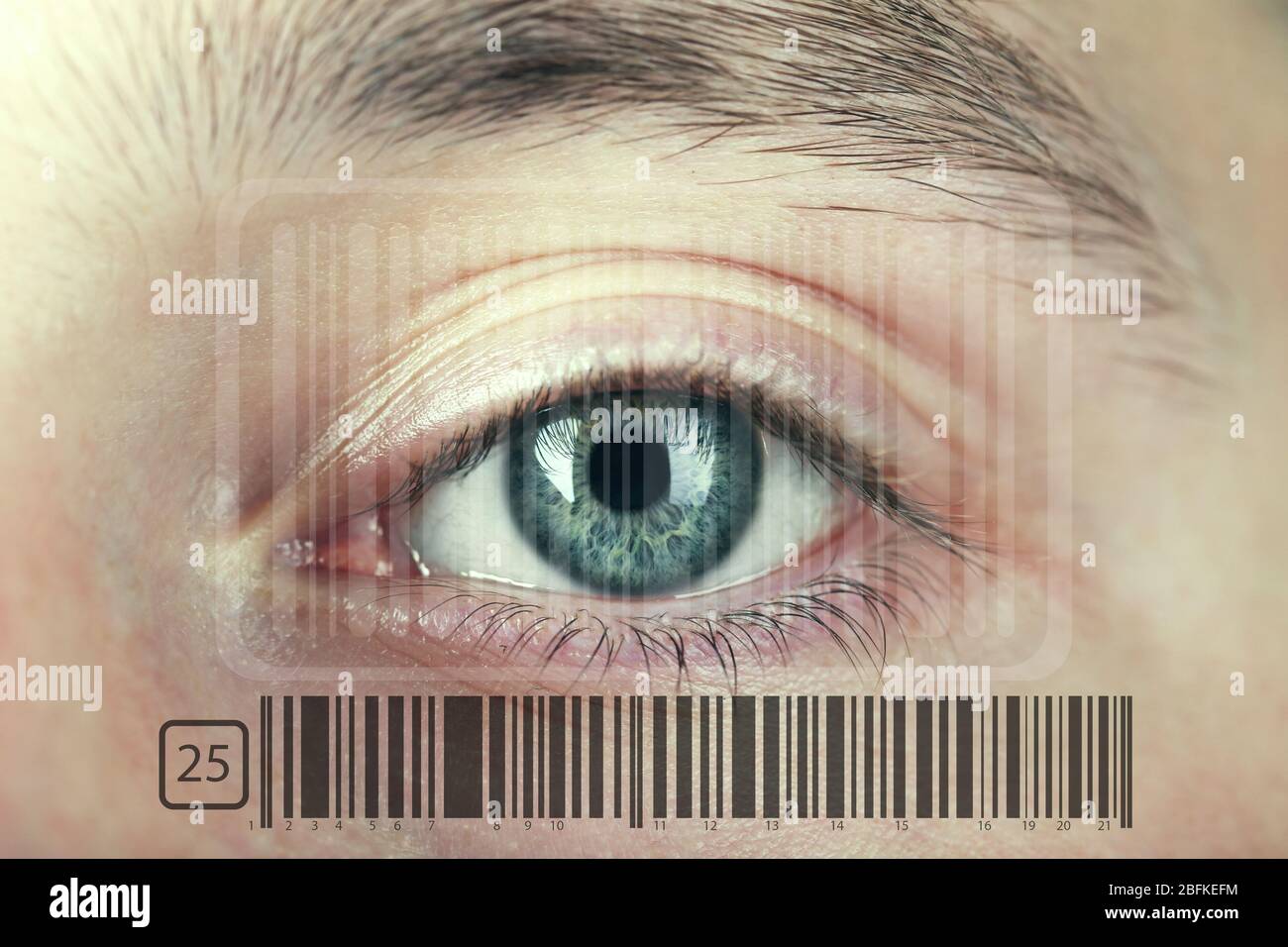 Human eye with integrated barcode Stock Photo - Alamy