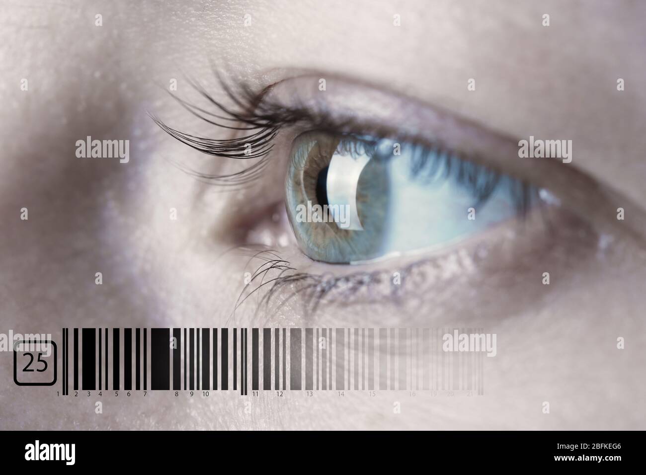 Human eye with integrated barcode Stock Photo - Alamy