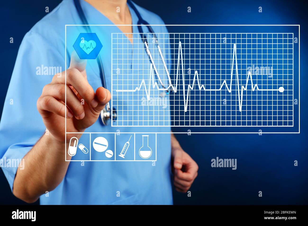 Cardiologist working with modern computer interface Stock Photo - Alamy