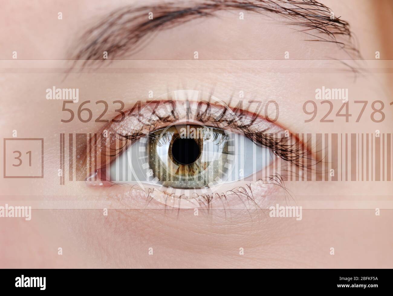 Human eye with integrated barcode Stock Photo - Alamy