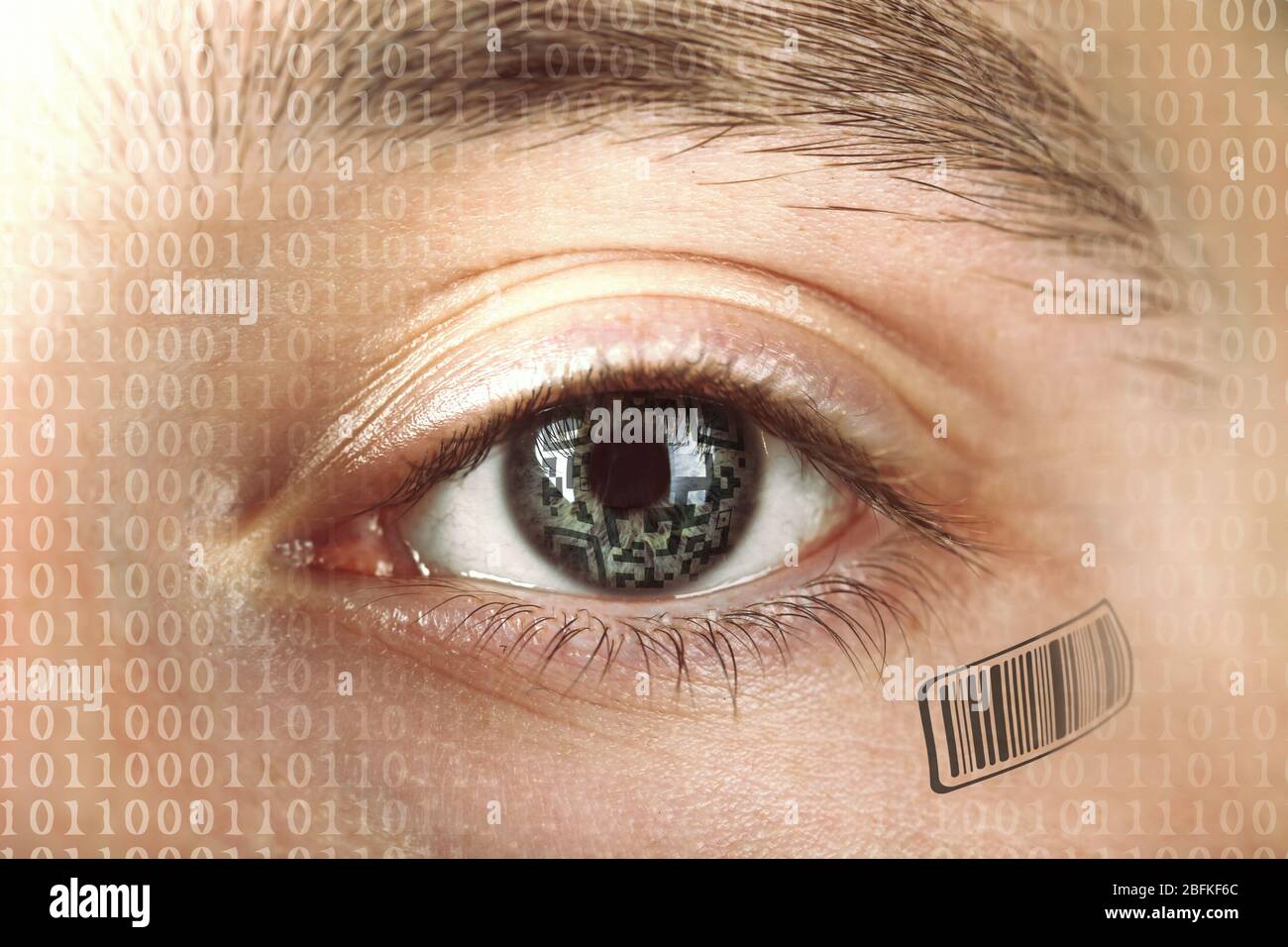 Human eye with binary code hi-res stock photography and images - Alamy
