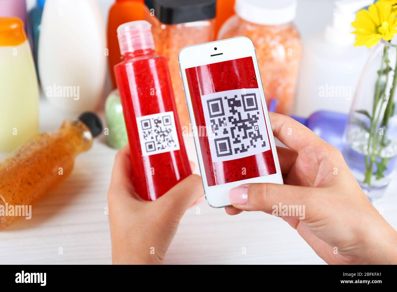 Phone qr scanning label hi-res stock photography and images - Alamy