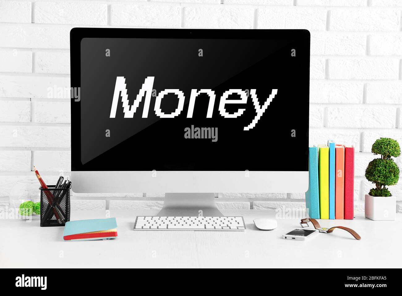 Office workplace with modern computer Stock Photo - Alamy