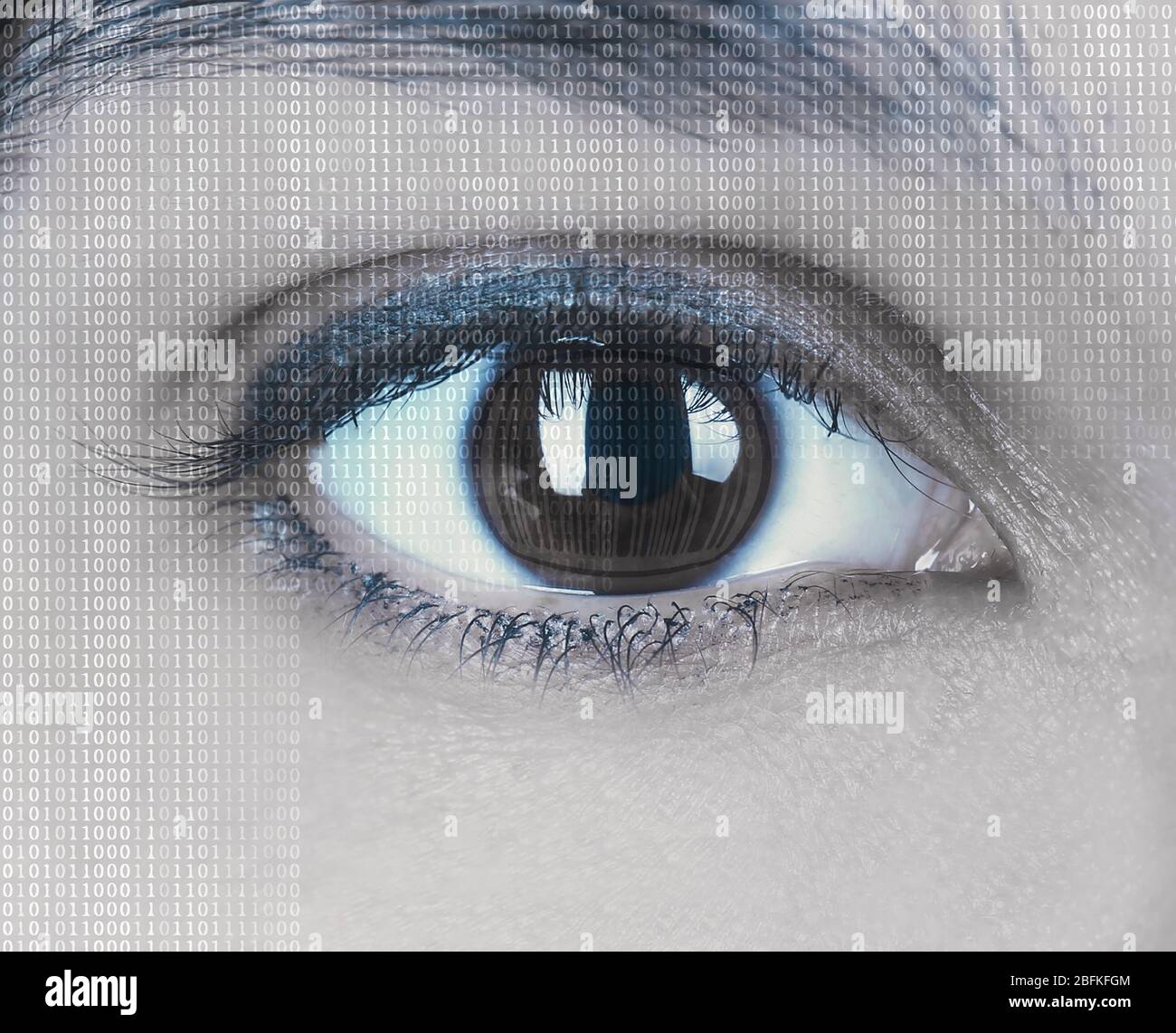 Human eye with binary code hi-res stock photography and images - Alamy