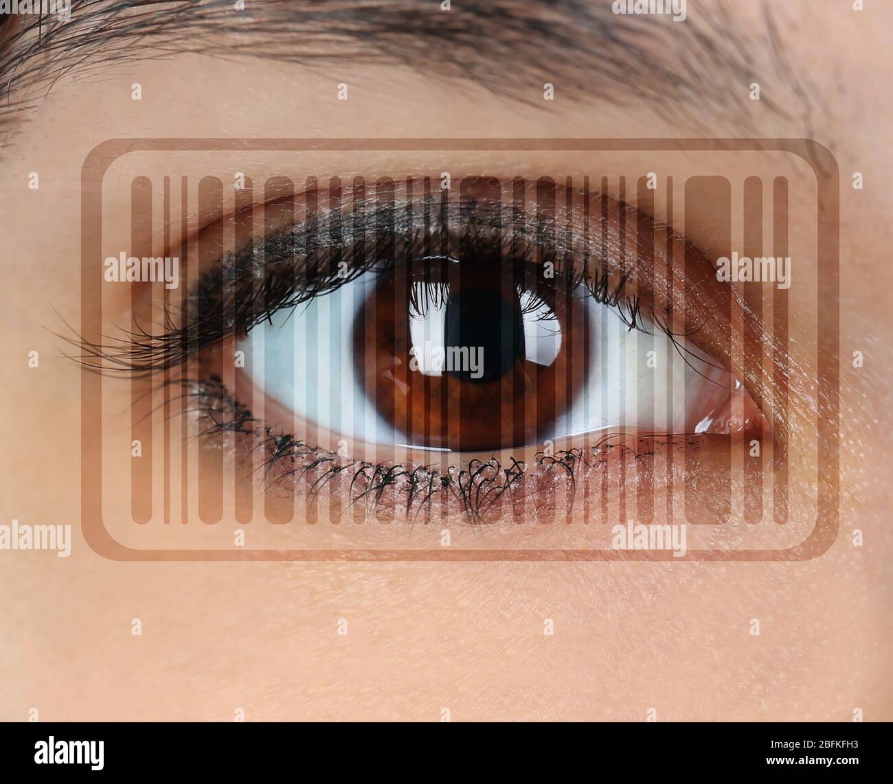 Human eye with integrated barcode Stock Photo - Alamy
