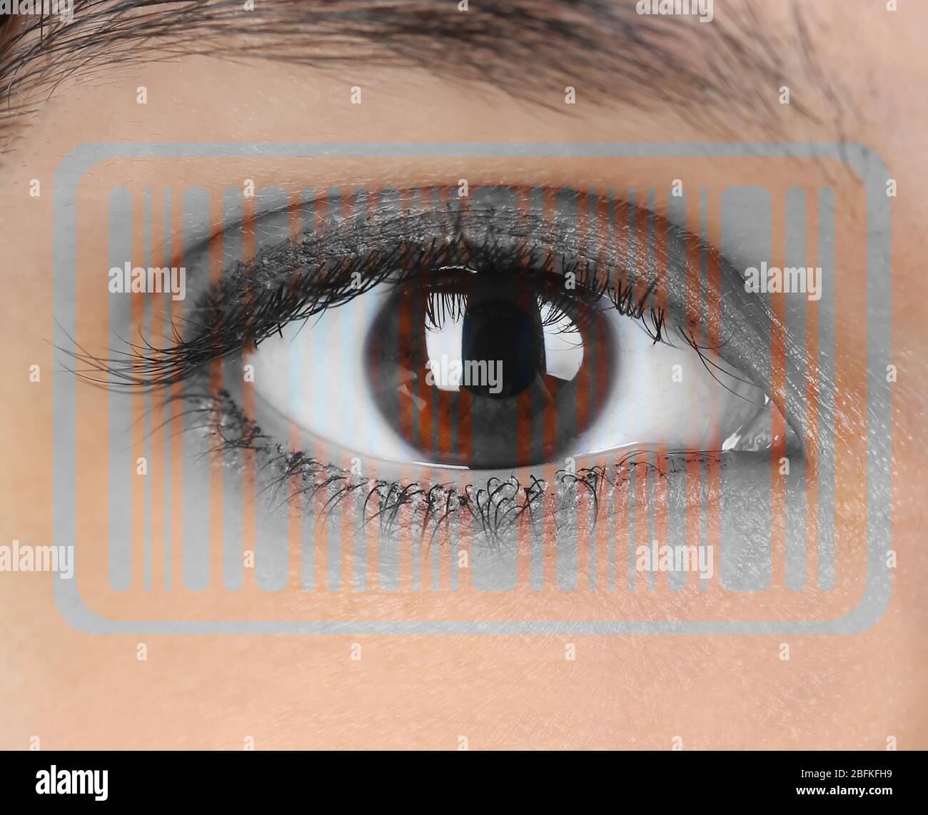Human eye with integrated barcode Stock Photo - Alamy