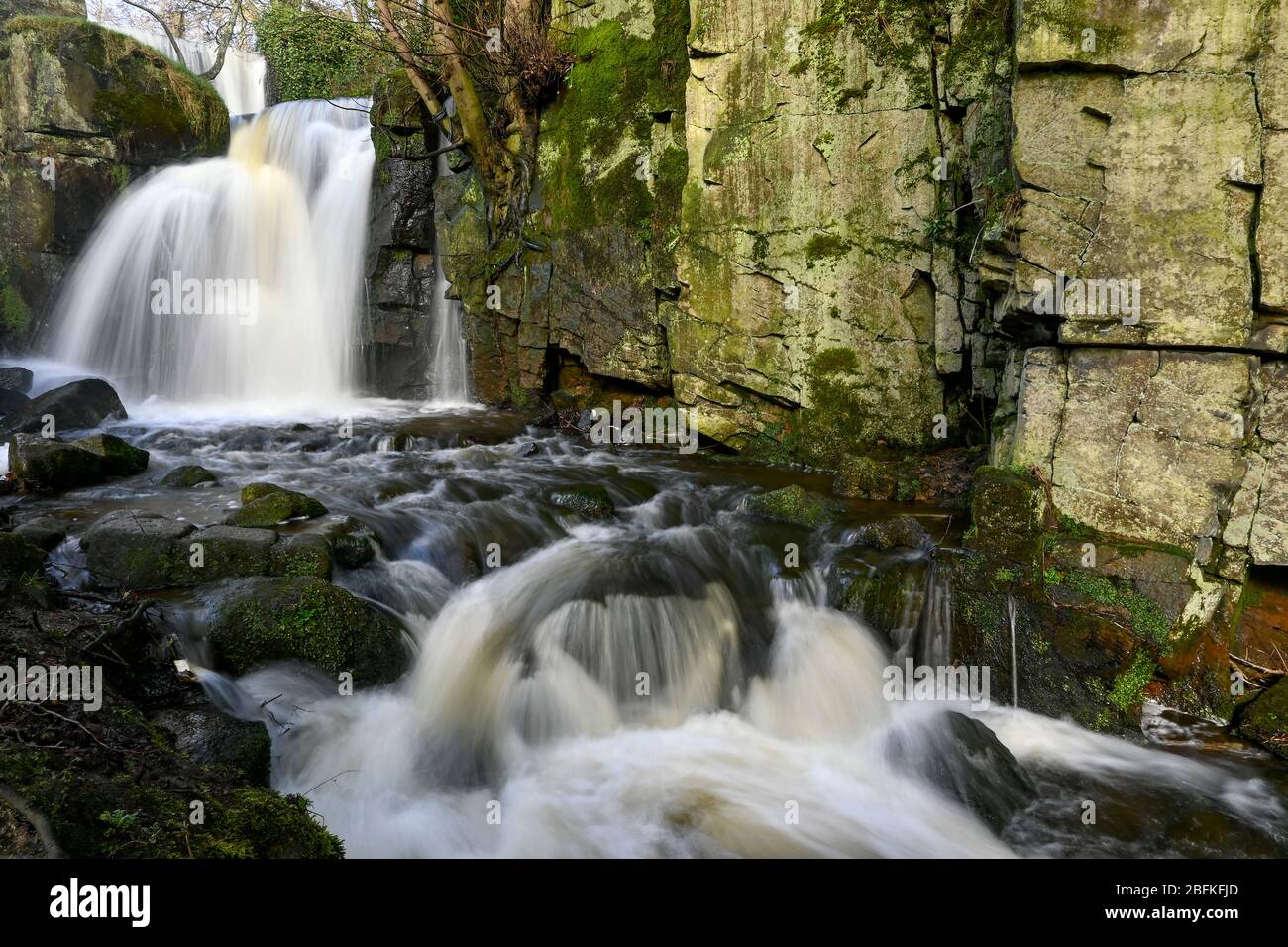 Waterfall lumsdale near matlock in hi-res stock photography and images ...