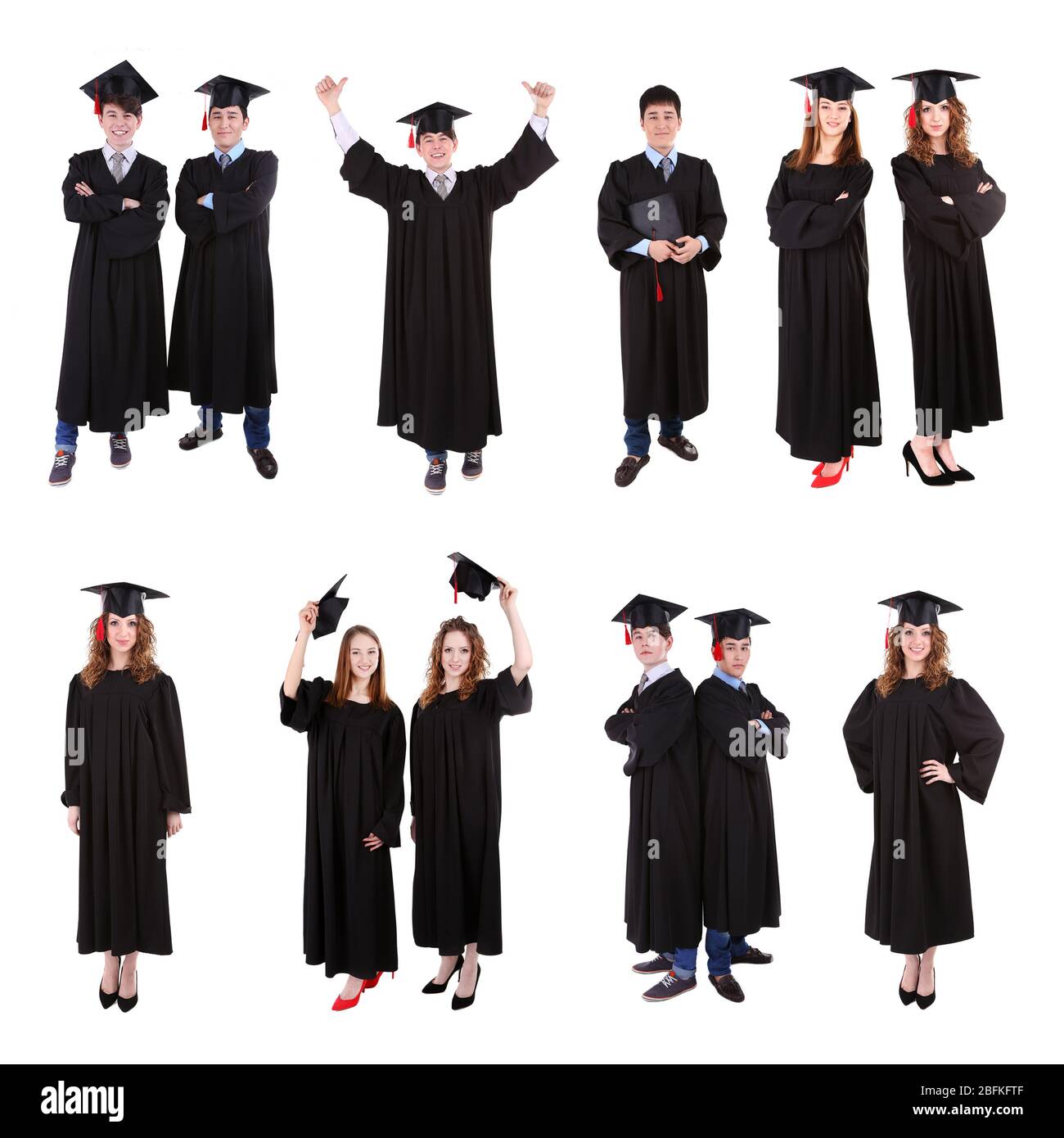 Graduation hat on students Cut Out Stock Images & Pictures - Alamy