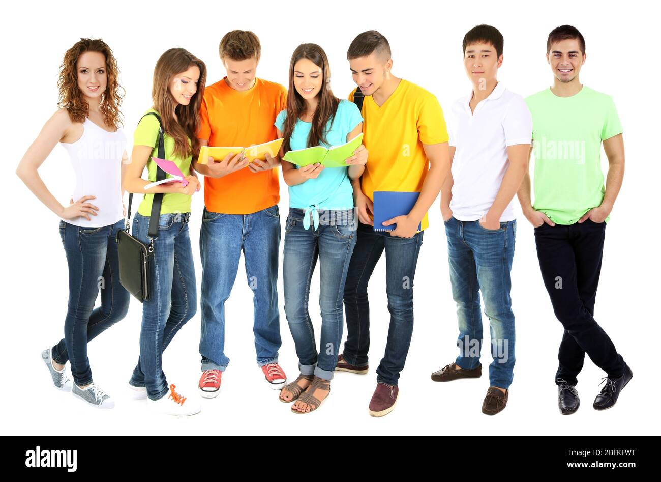 Cheerful group young students different Cut Out Stock Images & Pictures ...