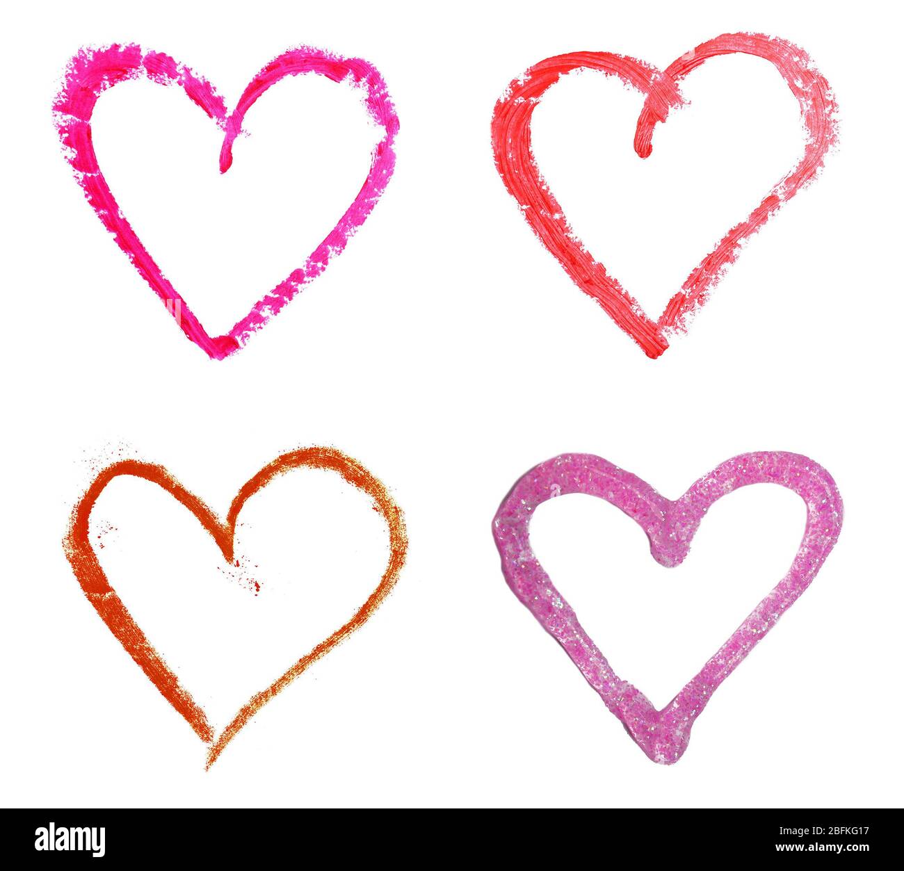 Different hearts isolated on white Stock Photo - Alamy