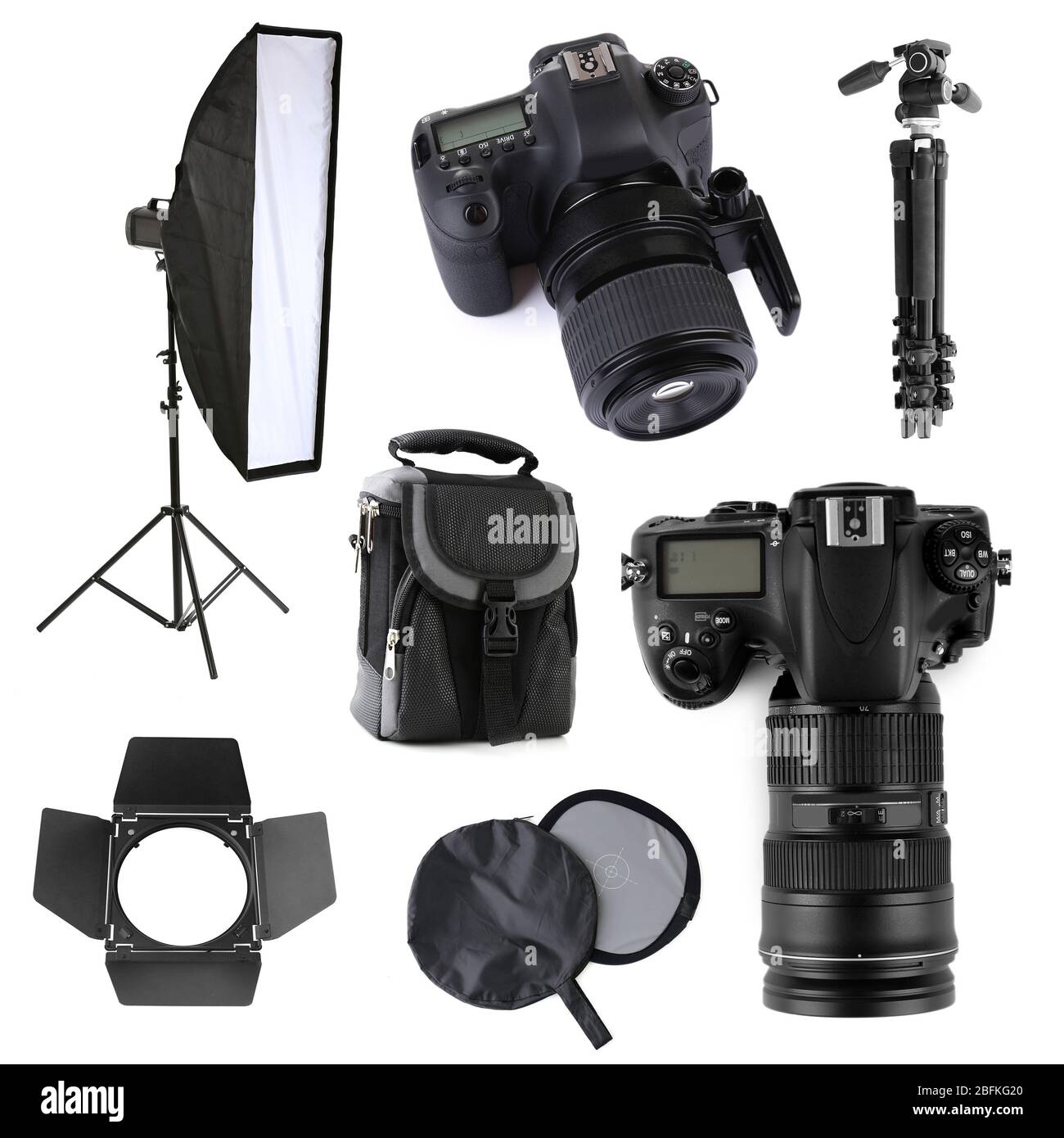 Photographic equipment isolated on white Stock Photo - Alamy