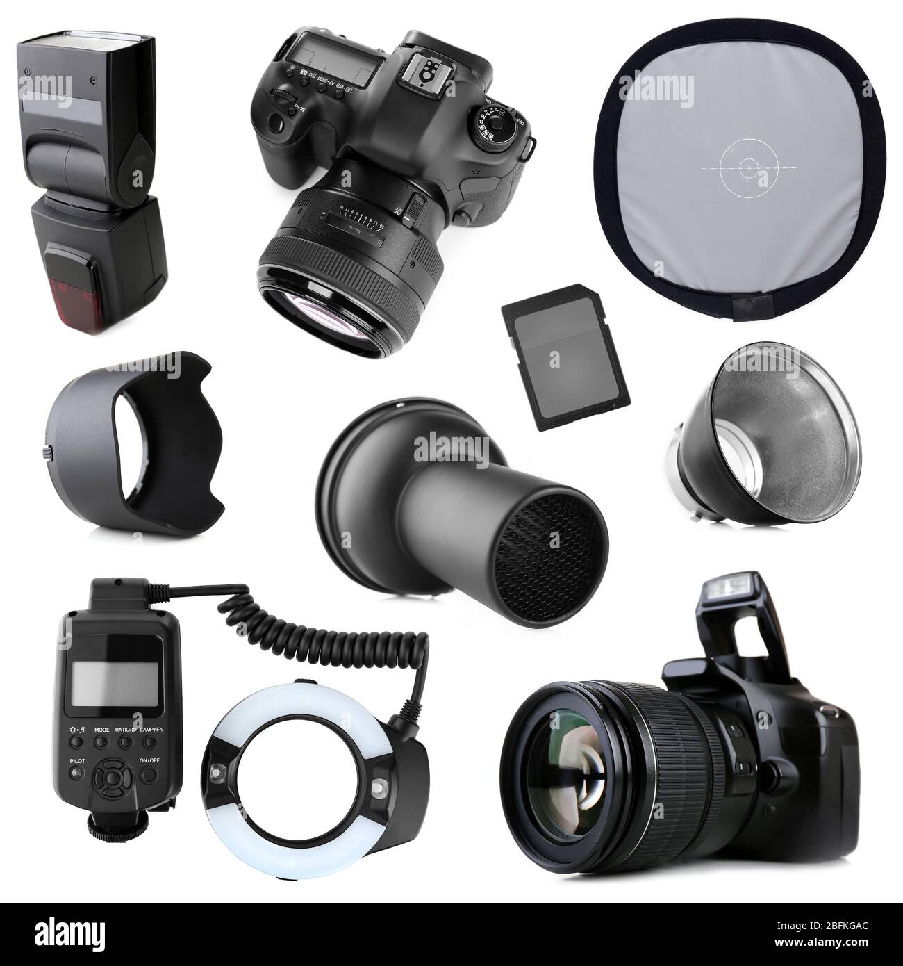 Photographic equipment isolated on white Stock Photo - Alamy