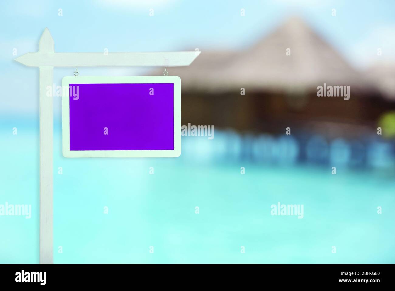 Wooden sign board on nature background Stock Photo - Alamy