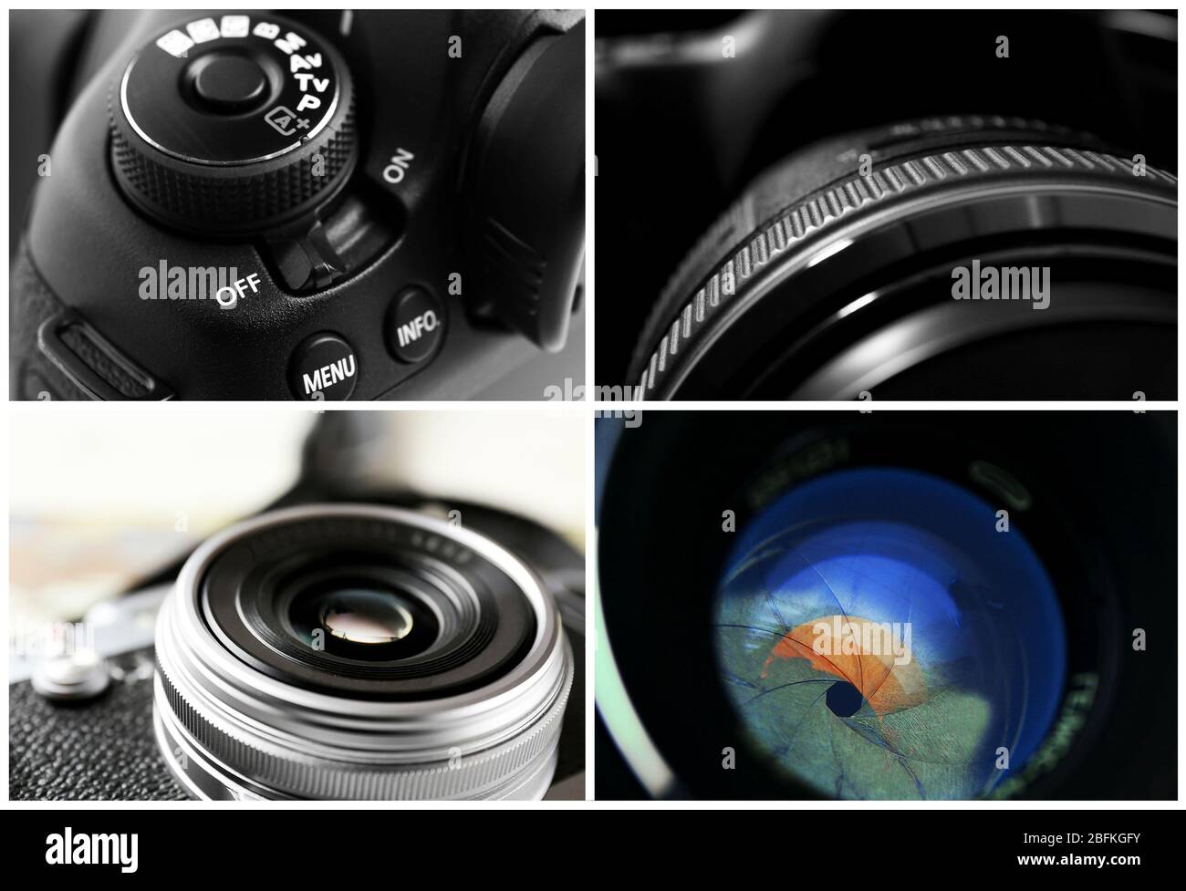 Collage of photo cameras Stock Photo - Alamy