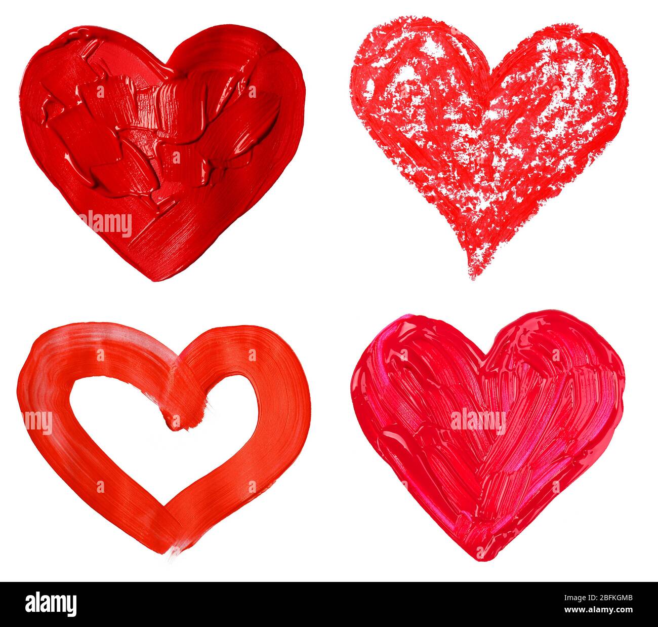 Painted hearts isolated on white Stock Photo - Alamy