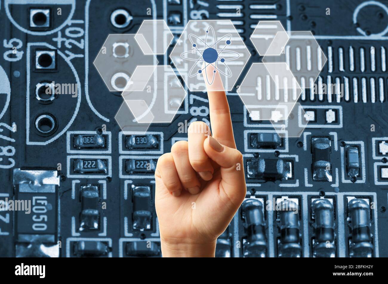 Future technology concept integrates electronics and bio-technologies ...