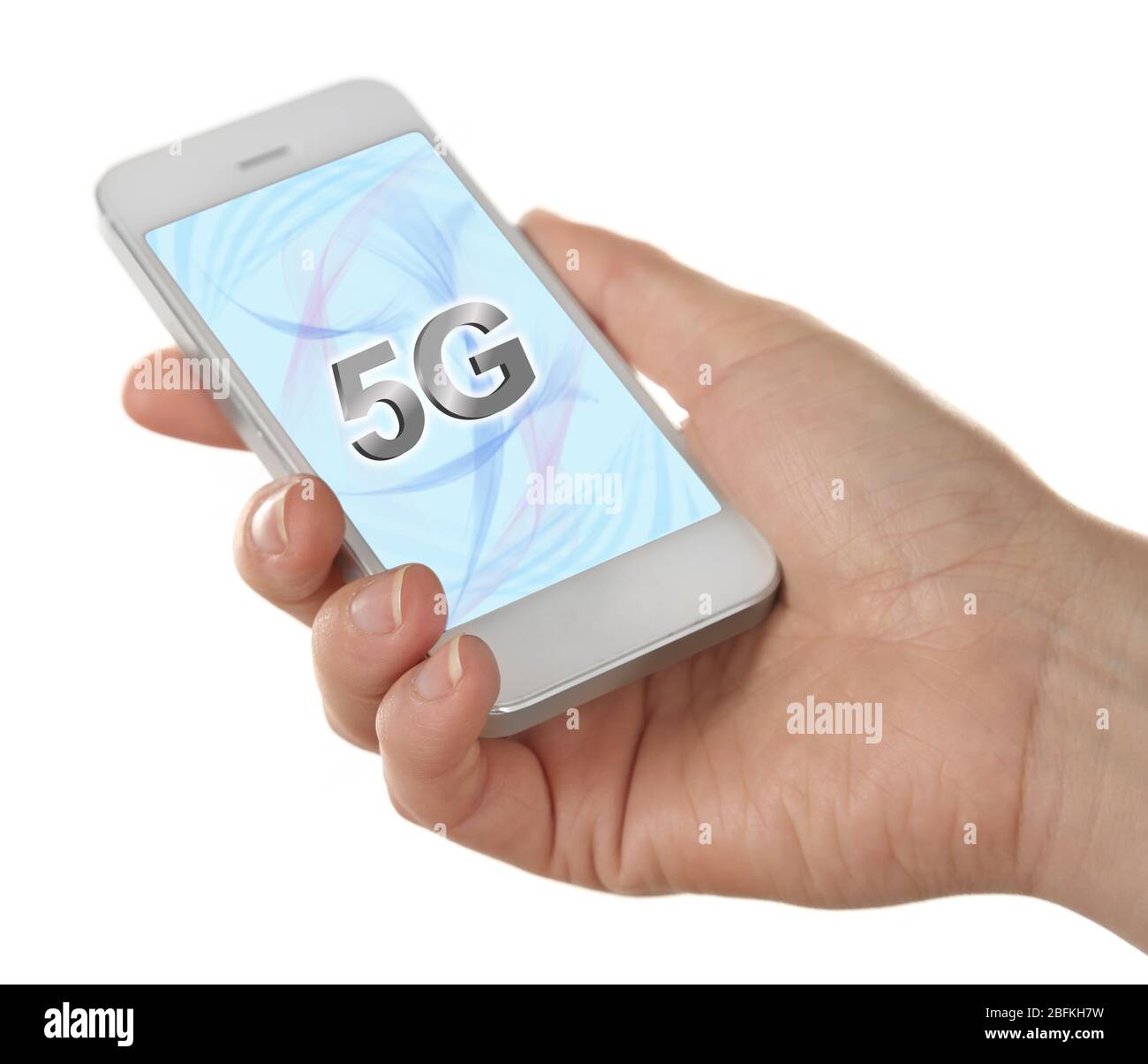 Woman use phone on 5G high speed network communication internet ...