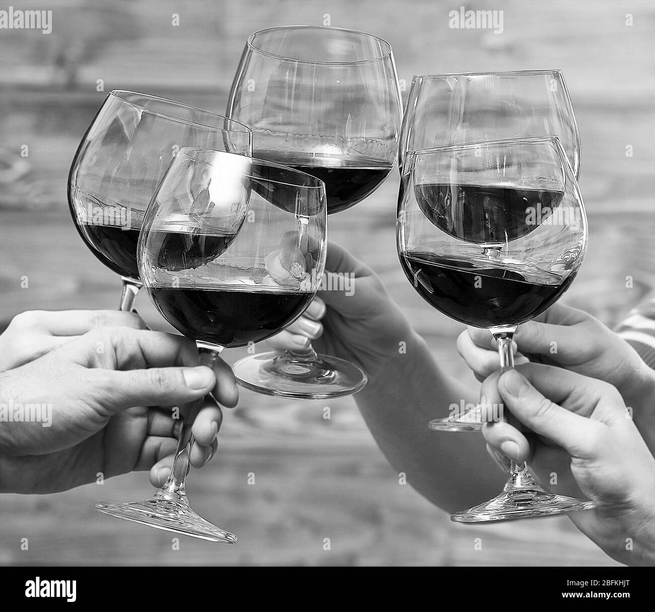 Elegant woman glass wine in Black and White Stock Photos & Images - Alamy