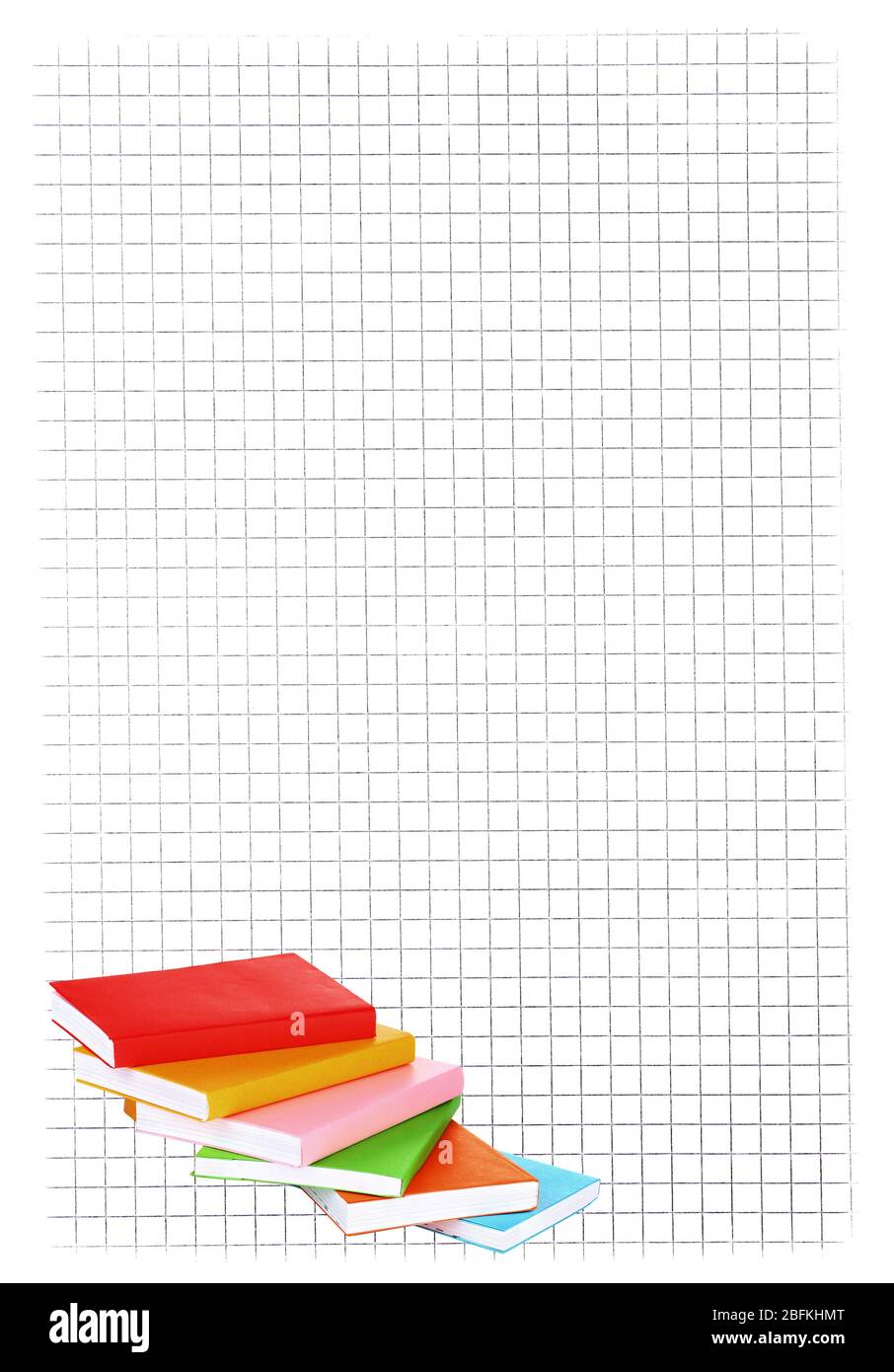 Stack of books on paper background Stock Photo - Alamy