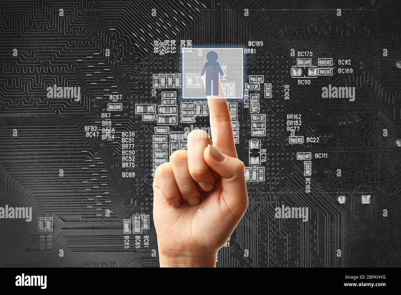 Future technology concept integrates electronics and bio-technologies ...