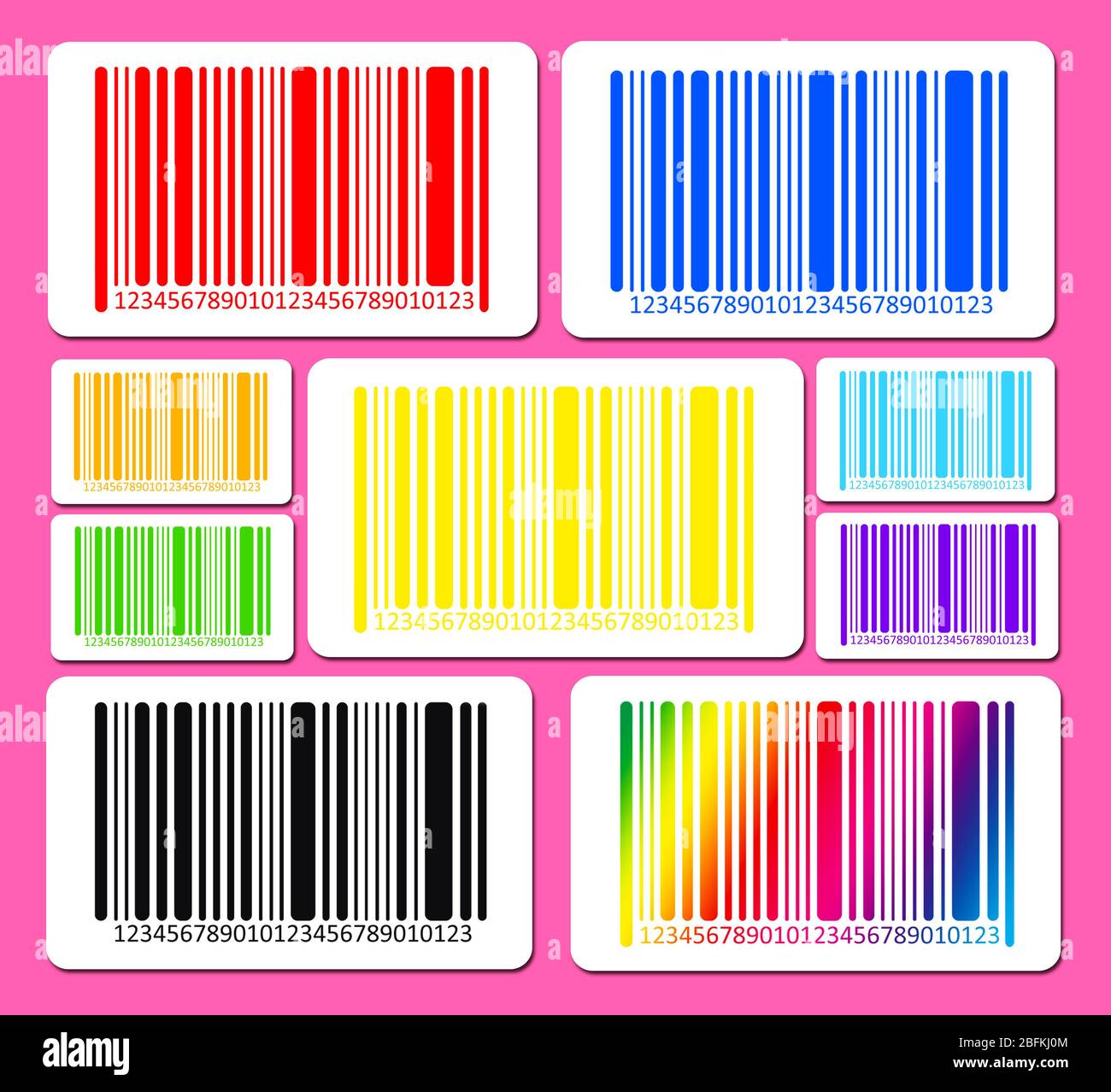 Bright bar codes on pink background. Vector image Stock Photo - Alamy