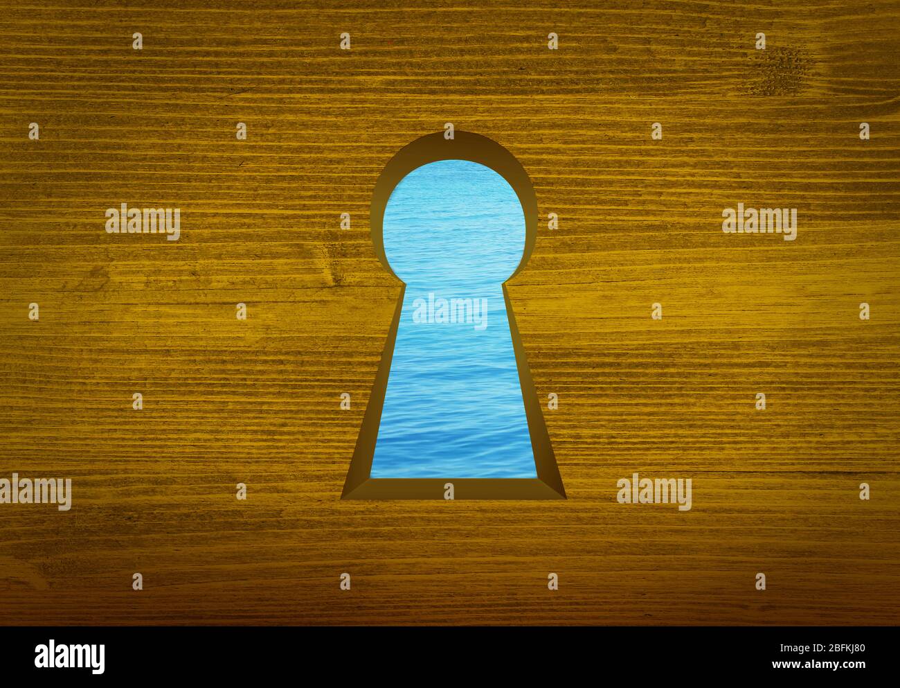 Keyhole on the wall, the door to nature Stock Photo - Alamy