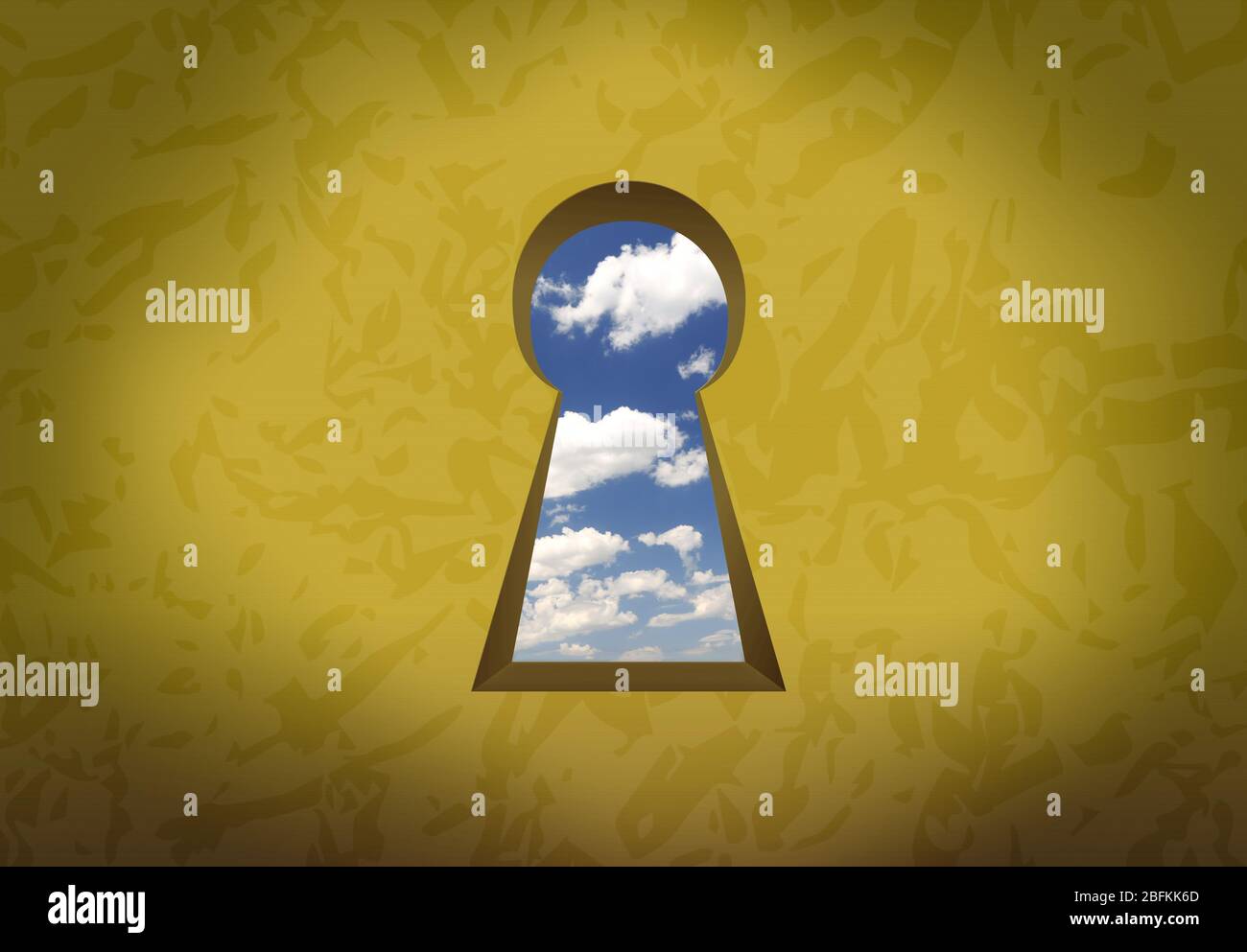 Keyhole on the wall, the door to nature Stock Photo - Alamy