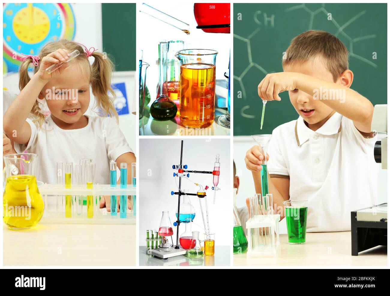 Chemistry lesson in school Stock Photo - Alamy