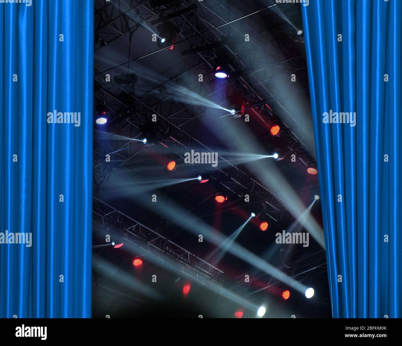 Blue satin curtain hi-res stock photography and images - Alamy