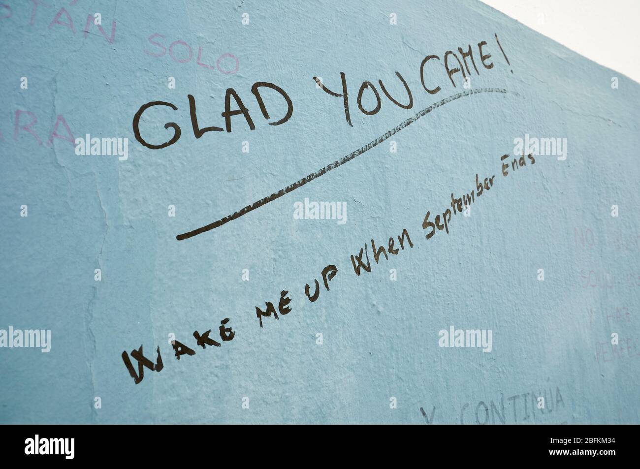 Wake up street art graffiti hi-res stock photography and images - Alamy