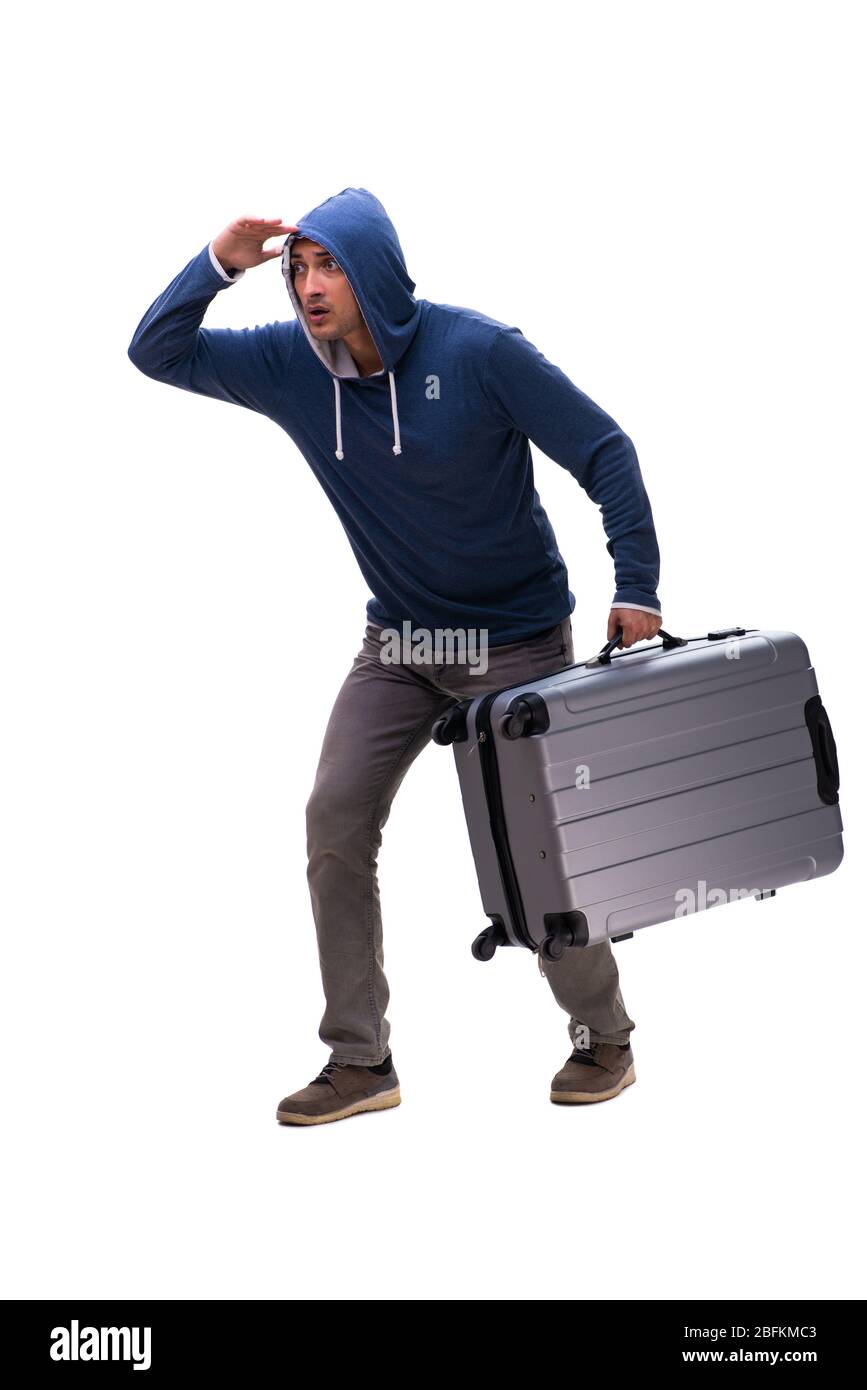 Young male bandit isolated on white background Stock Photo - Alamy
