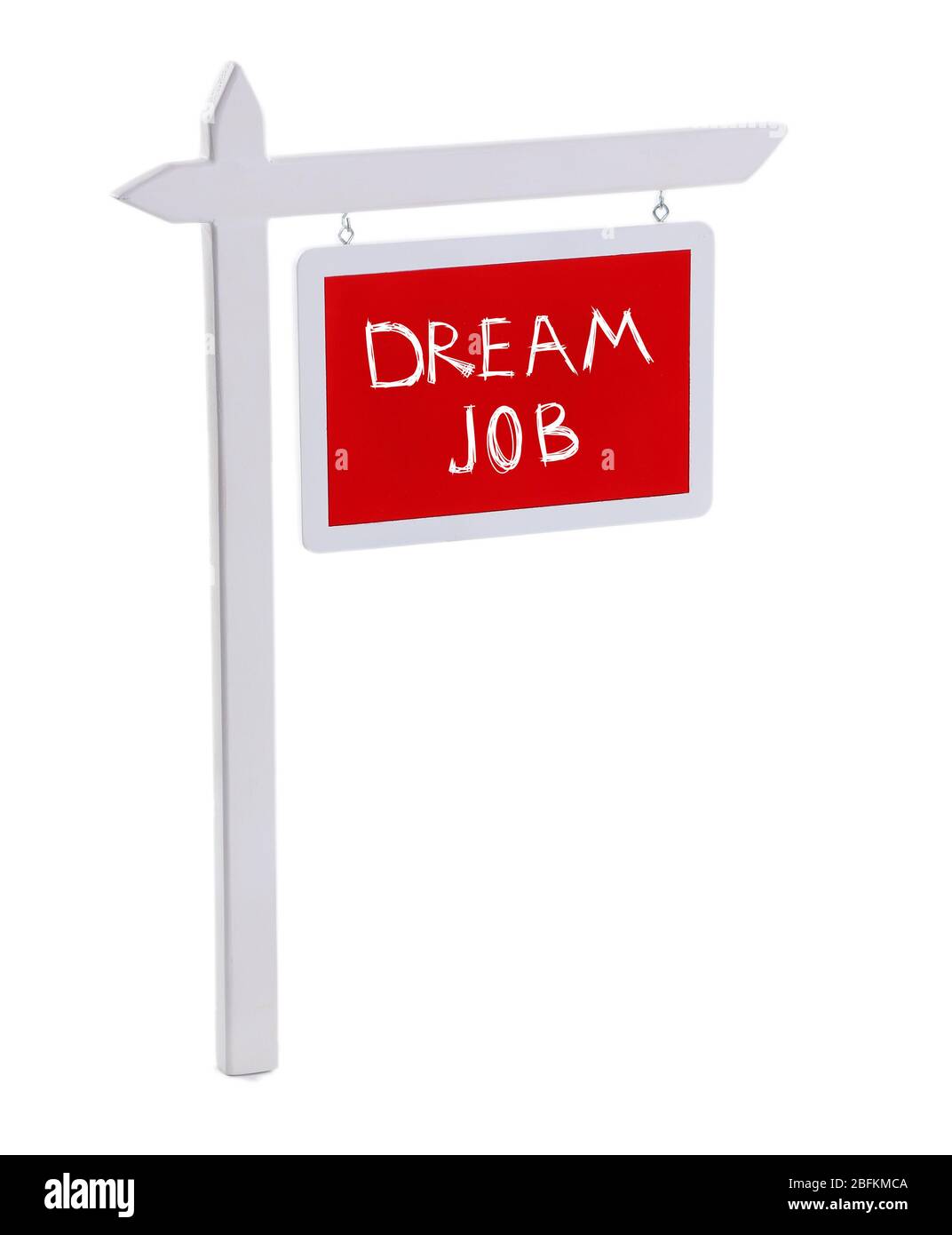 Dream job concept. Sign board isolated on white Stock Photo - Alamy