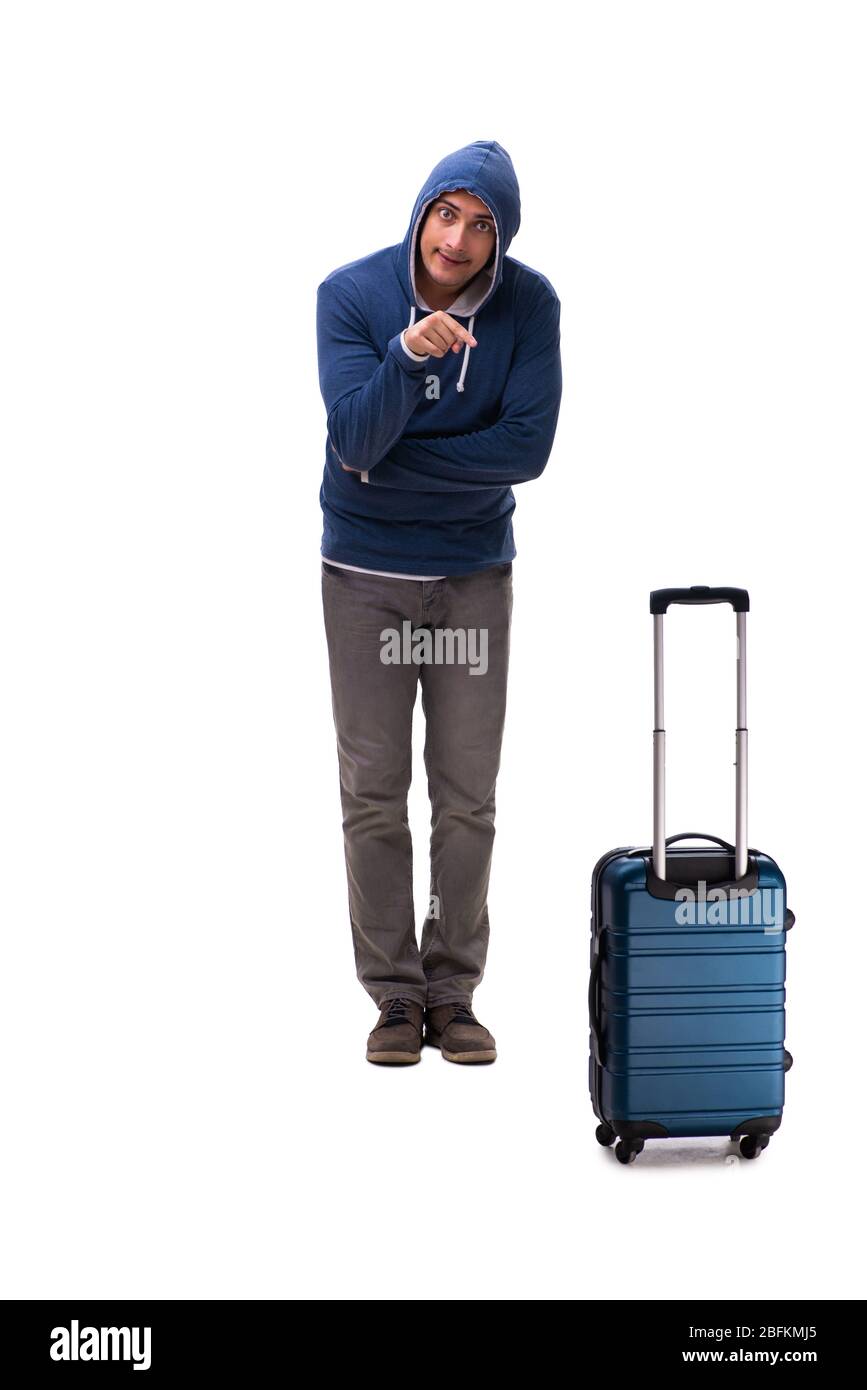 Young male bandit isolated on white background Stock Photo - Alamy