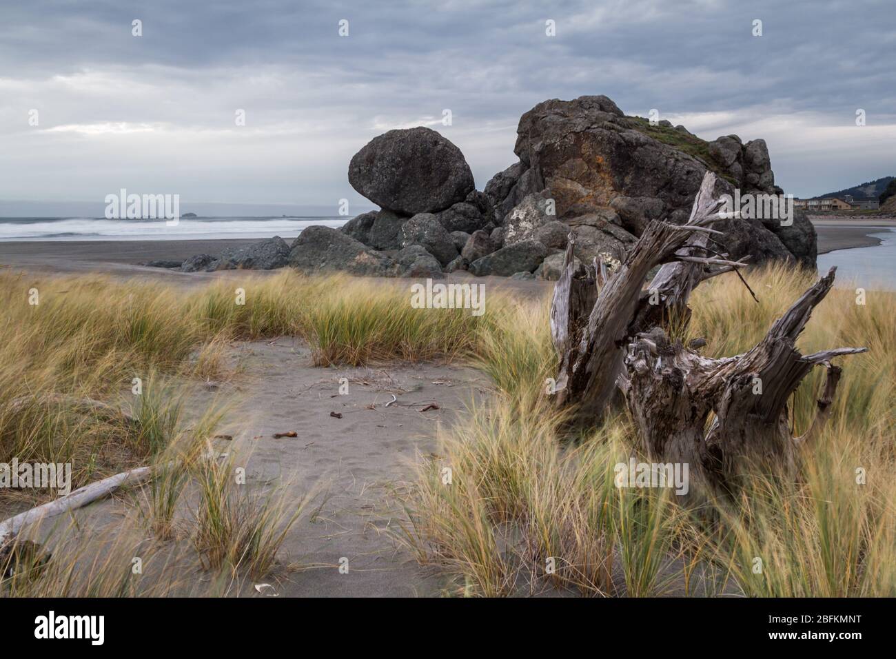 evening view of a well known rock feature in Gold Beach Oregon, Turtle ...