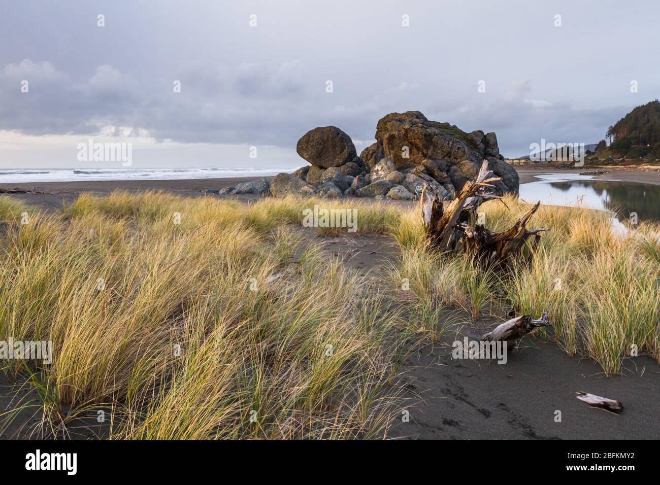 evening view of a well known rock feature in Gold Beach Oregon, Turtle ...