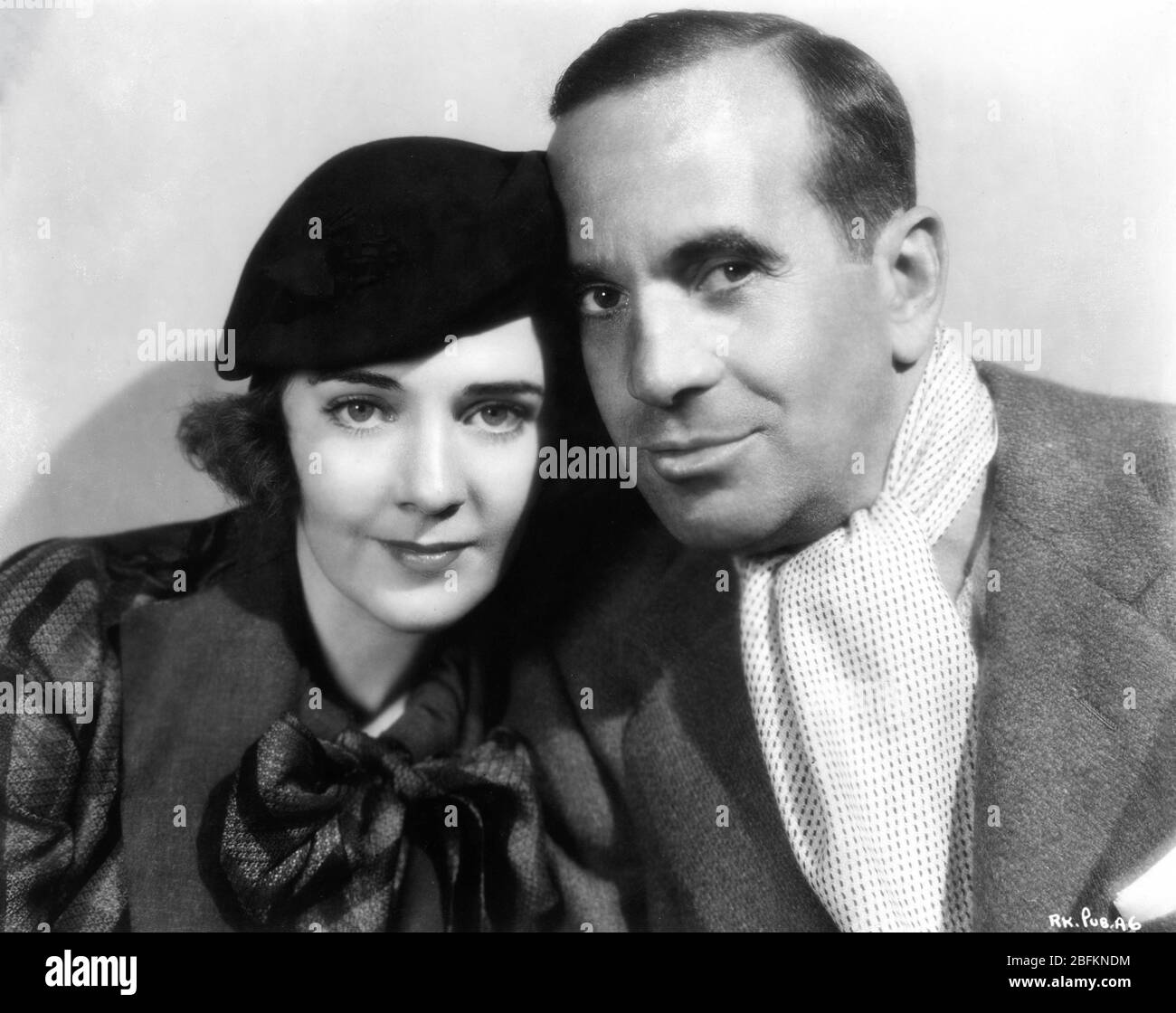 RUBY KEELER poses with husband AL JOLSON on set candid during the ...
