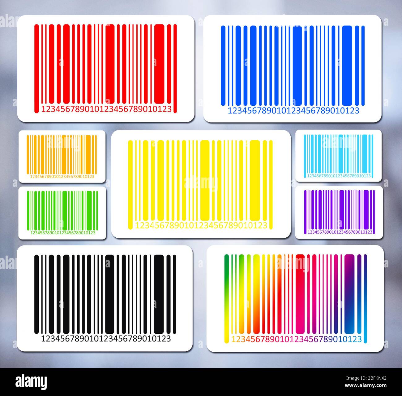 Bright bar codes on abstract background. Vector image Stock Photo - Alamy